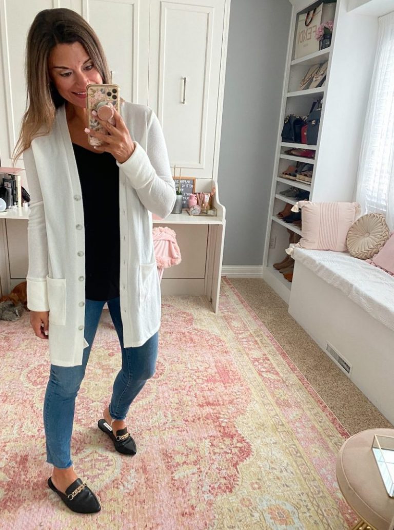 How to Style One White Cardigan Ten Ways – Just Posted